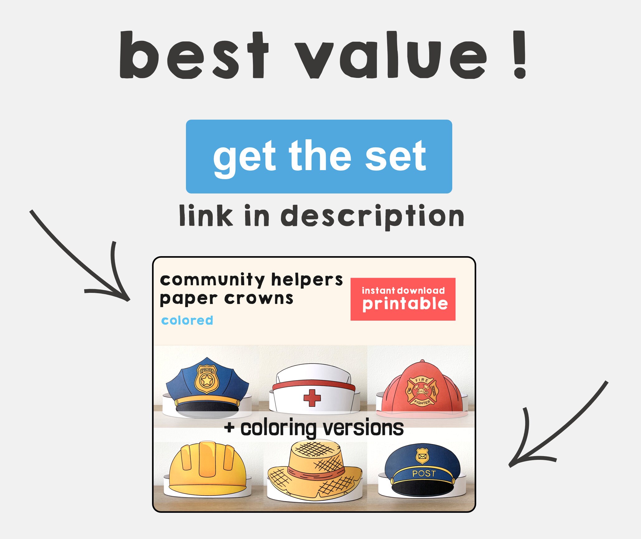 Nurse Cap Hat Paper Crown Party Coloring Printable Kids Craft | Etsy