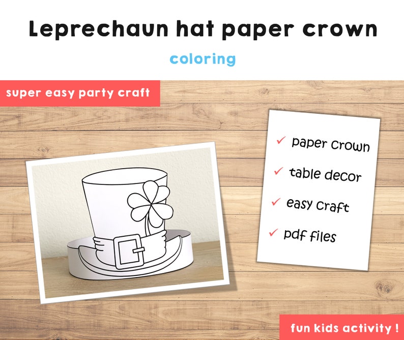 Leprechaun Hat Paper Crown Headband St Patrick's Day Party - Etsy