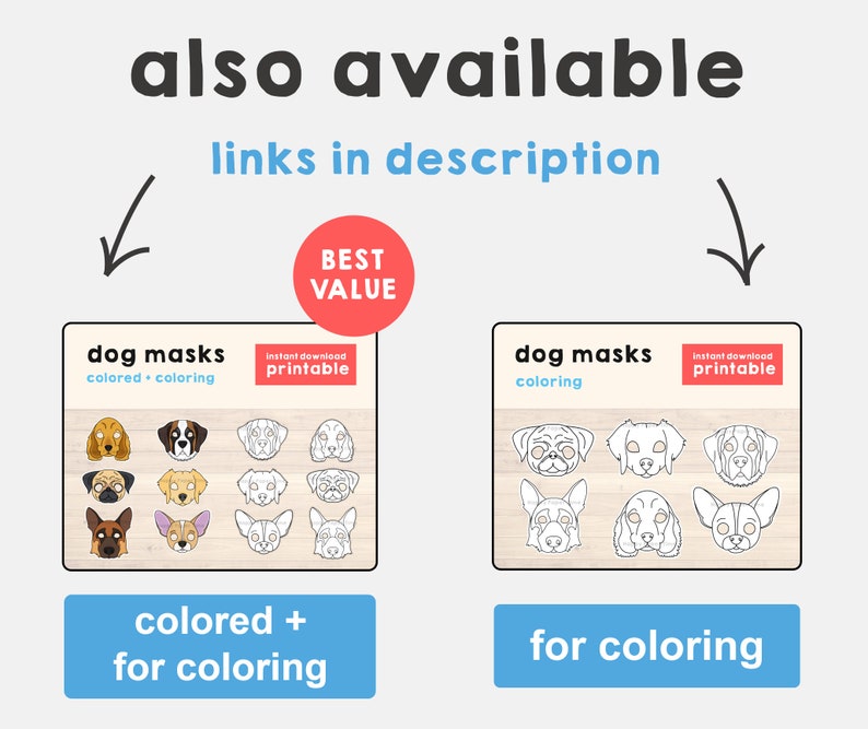 Dog Masks Printable Chihuahua German Shepherd Golden Retriever Saint ...