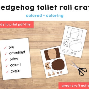 Hedgehog Toilet Paper Roll Craft Forest Woodland Party Coloring ...