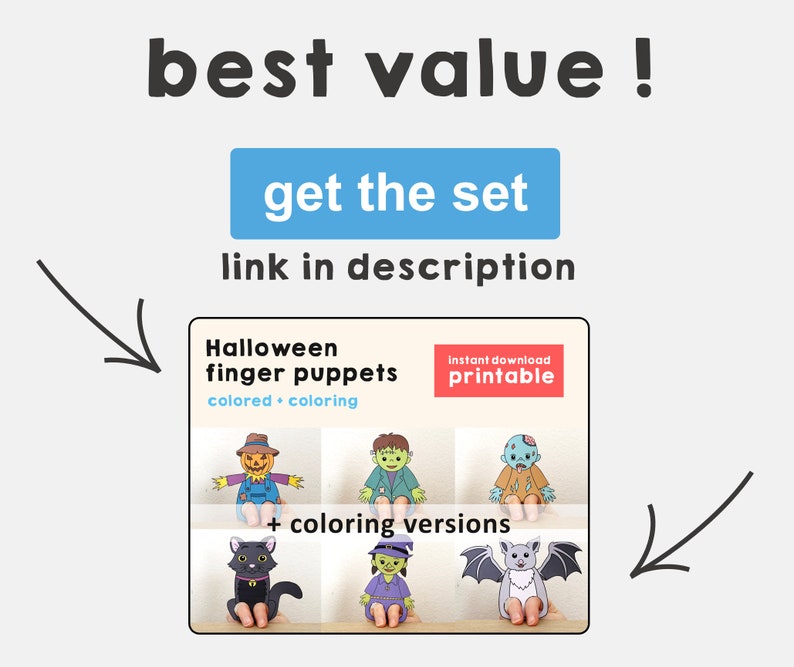 Scarecrow Paper Craft Printable Halloween Spooky Day Finger Puppet Kids ...