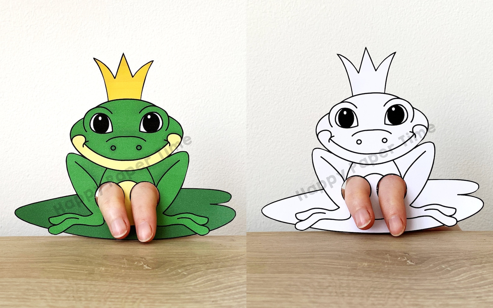 Frog Prince Paper Craft Printable Pond Animal Finger Puppet - Etsy