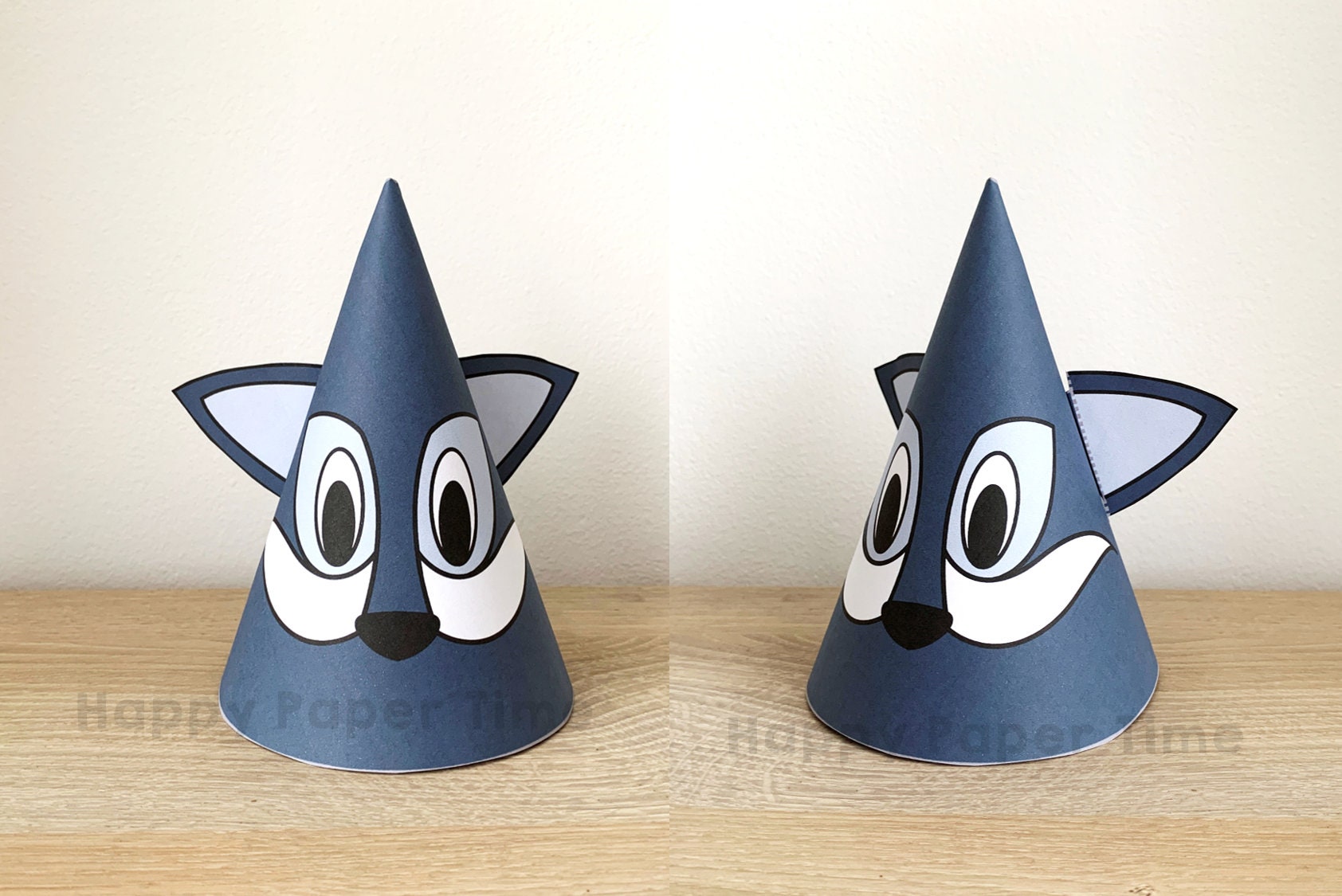 Wolf Paper Hat Printable Woodland Table Decoration Wolf Party - Etsy