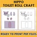 Hippo Toilet Paper Roll Craft African Animal Safari Party Coloring ...