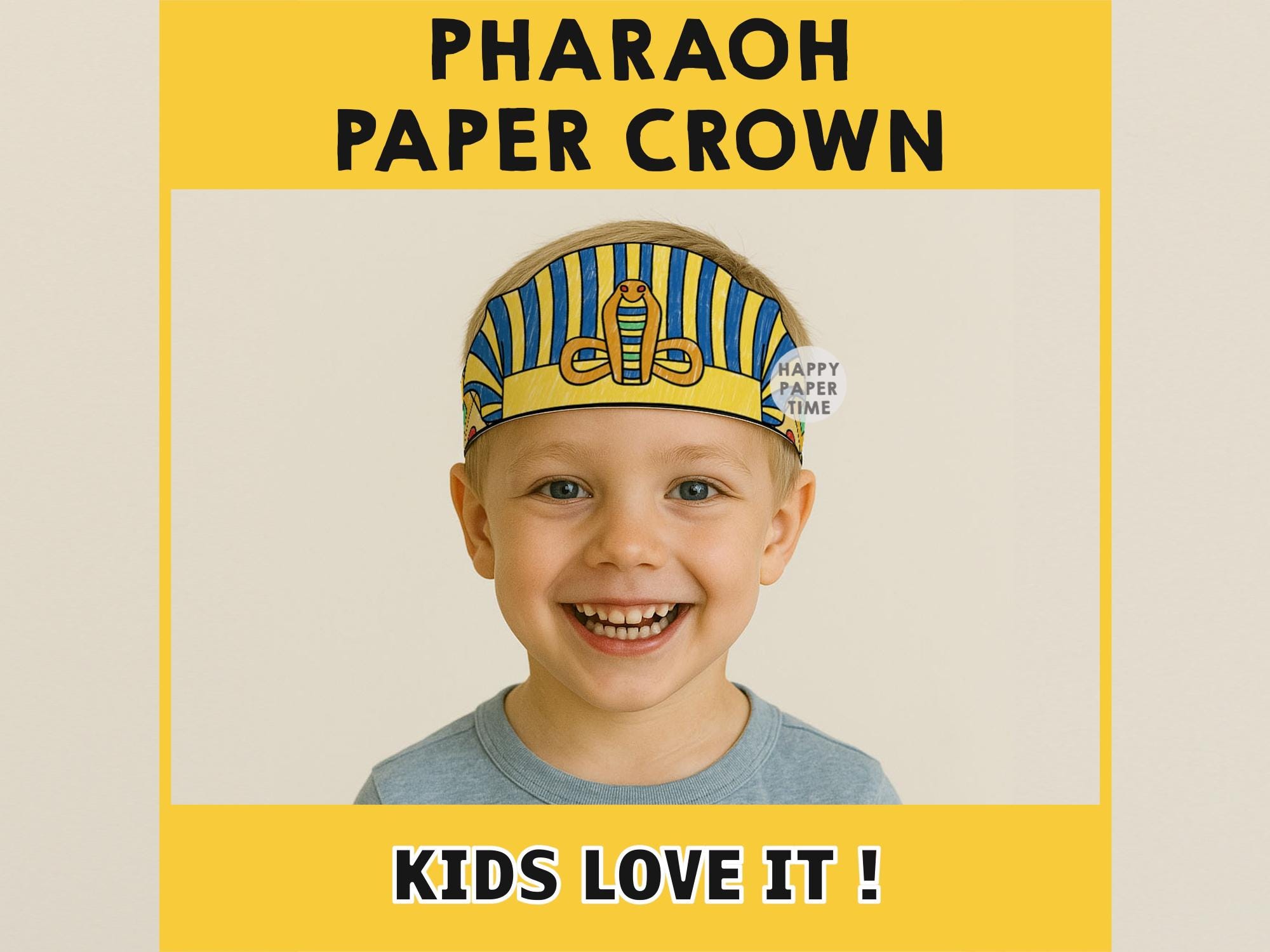 Pharaoh Paper Crown Ancient Egypt Template Party Coloring Printable ...