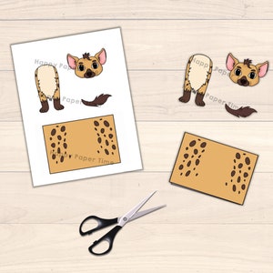 Hyena Toilet Paper Roll Craft African Animal Safari Party Coloring ...