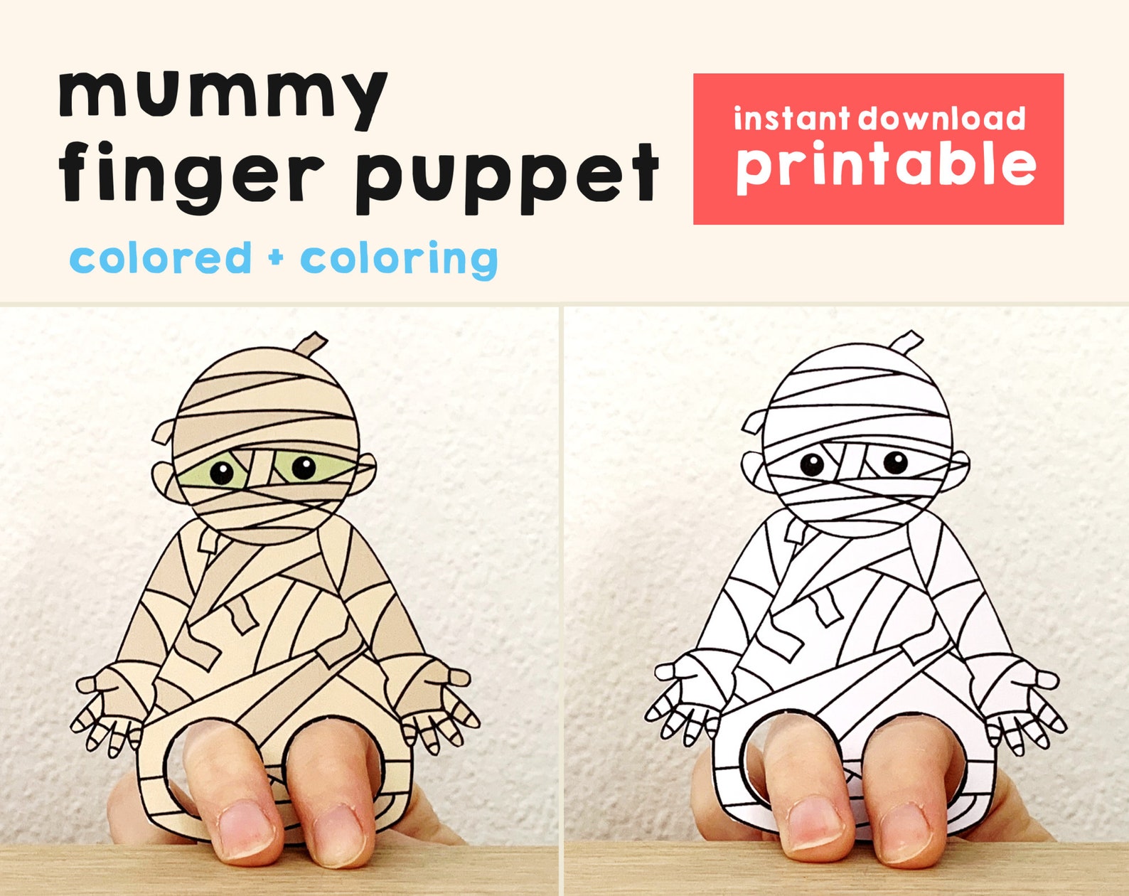 Mummy Paper Craft Printable Ancient Egypt Finger Puppet Kids - Etsy