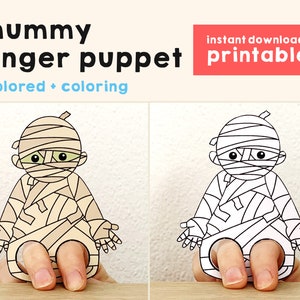 Mummy Paper Craft Printable Ancient Egypt Finger Puppet Kids | Etsy