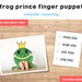 Frog Prince Paper Craft Printable Pond Animal Finger Puppet Kids Craft ...