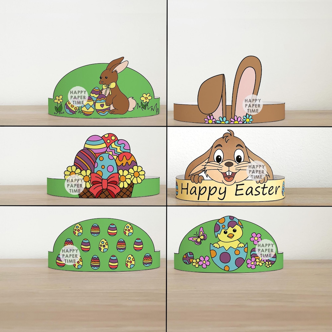 Easter Paper Crown Headband Easter Spring Cut Out Party Activity ...