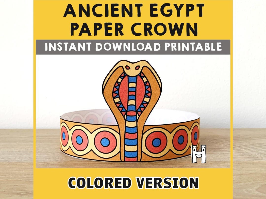 Ancient Egypt Cobra Paper Crown Princess Template Party Cleopatra ...