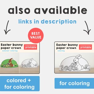 Easter Bunny Hat Paper Crown Headband Easter Cut Out Party Activity ...