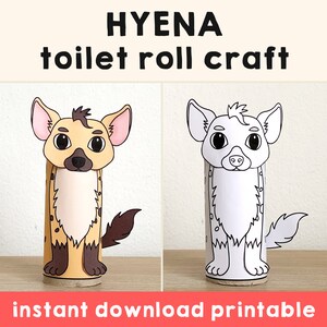 Hyena Toilet Paper Roll Craft African Animal Safari Party Coloring ...