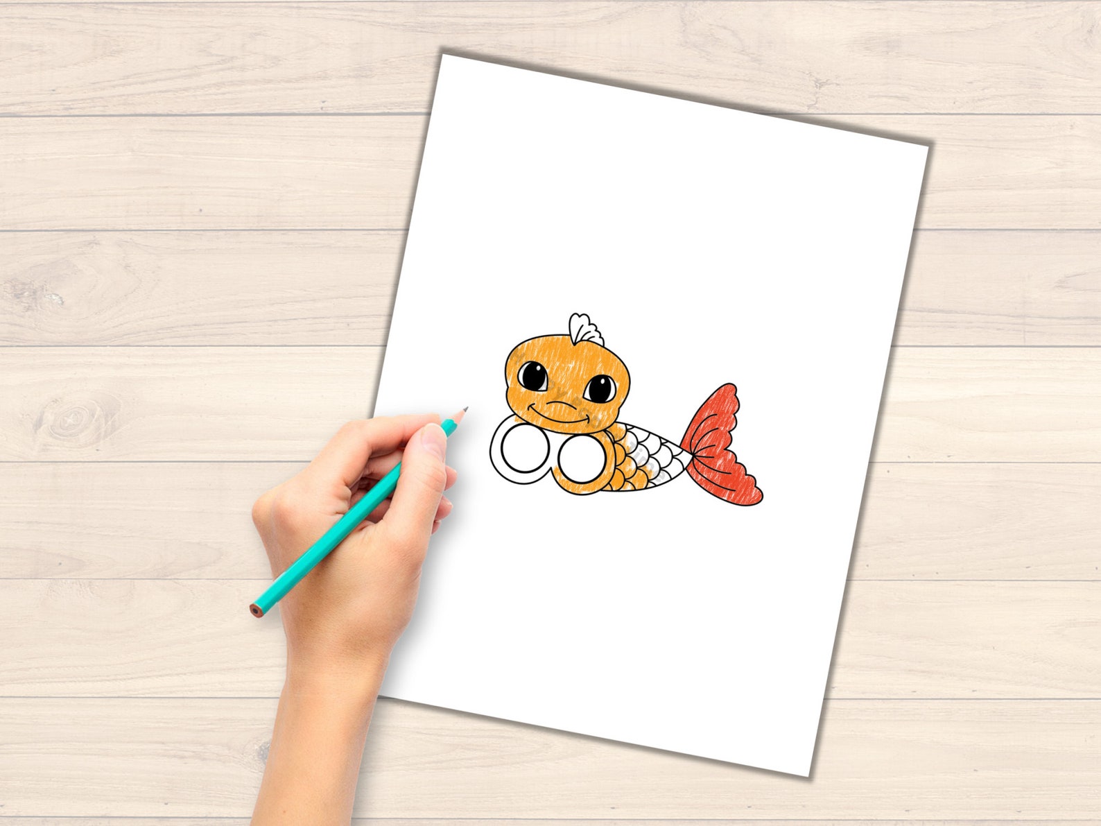 Goldfish Paper Craft Printable Pet Animal Finger Puppet | Etsy