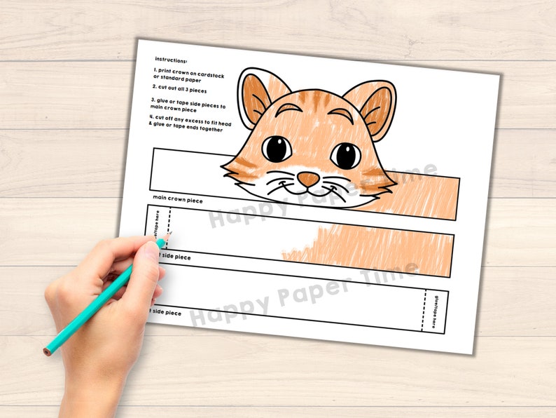 Cat Paper Crown Headband Pet Animal Printable Kids Craft - Etsy