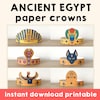 Ancient Egypt Paper Crowns Pharaoh Cobra Cleopatra Isis Scarab Cat Ankh ...