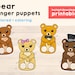 Bear Paper Craft Printable Woodland Animal Finger Puppet Kids Craft ...