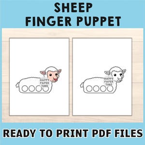 Sheep Paper Craft Printable Farm Animal Finger Puppet Pretend Play Kids ...