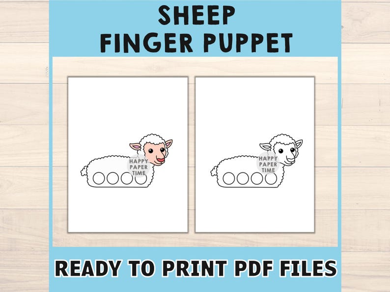 Sheep Paper Craft Printable Farm Animal Finger Puppet Pretend Play Kids ...