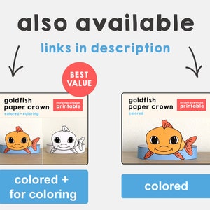 Goldfish Paper Crown Headband Pet Animal Printable Kids Craft Fish ...