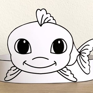Goldfish Paper Crown Headband Pet Animal Printable Kids Craft Fish ...
