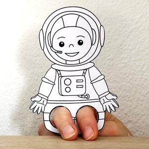 Astronaut Space Paper Craft Printable Community Helper Finger Puppet ...
