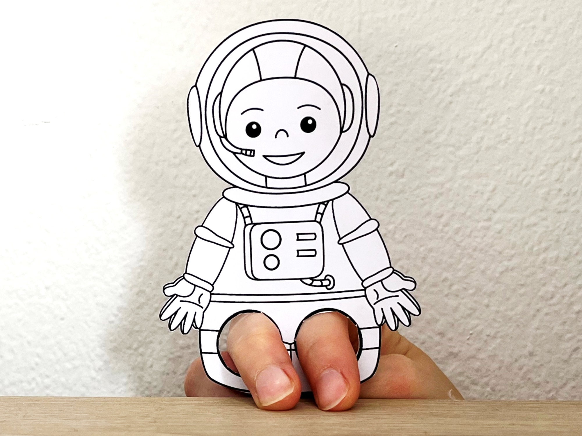 Astronaut Space Paper Craft Printable Community Helper Finger Puppet ...