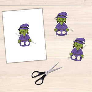 Witch Paper Craft Printable Halloween Spooky Day Finger Puppet Kids ...