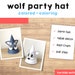 Wolf Paper Hat Printable Woodland Table Decoration Wolf Party - Etsy