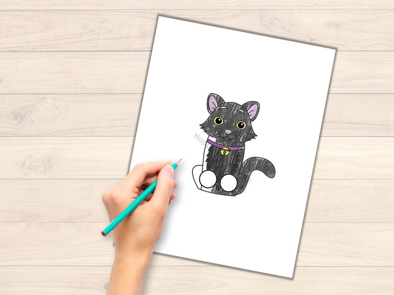 Black Cat Paper Craft Printable Halloween Spooky Day Finger | Etsy
