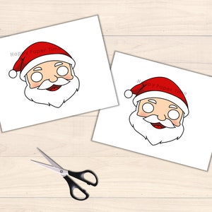 Santa Claus Mask Paper Christmas Costume Printable Craft Party Favor ...