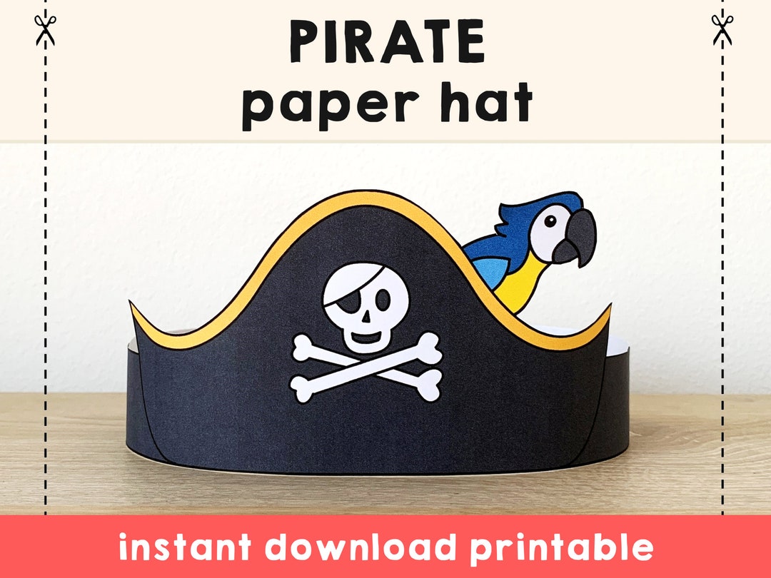 Pirate Hat Paper Crown Template Pirate Captain Costume Party Headband ...