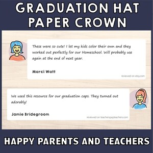 Graduation Cap Paper Crown Party Coloring Printable Kids Craft ...