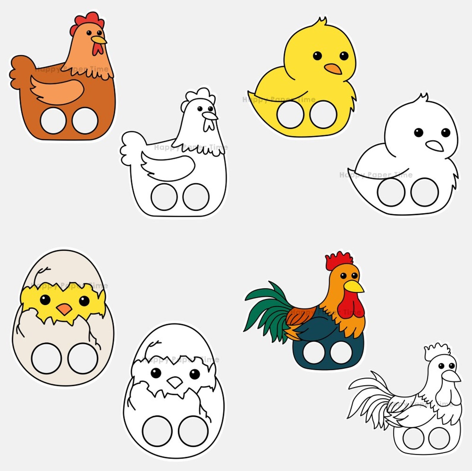 Chicken Puppet Paper Craft Printable Finger Puppet Kids Craft - Etsy