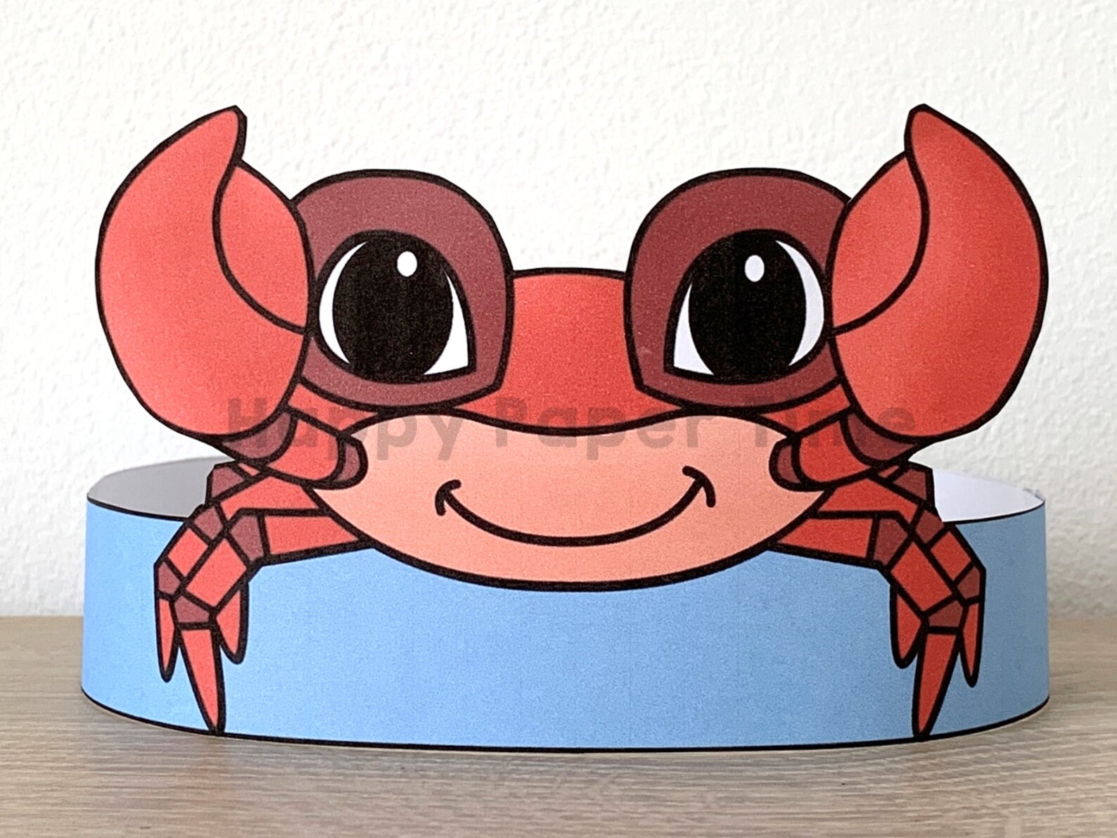 Crab Paper Crown Party Coloring Printable Party Hat Kids Craft Ocean ...