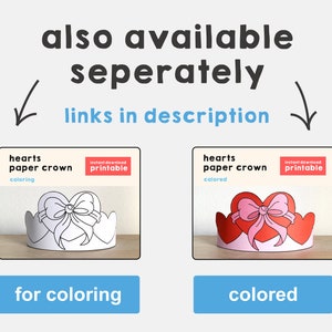 Hearts Valentine Paper Crown Party Activity Printable Kids Easy Craft ...