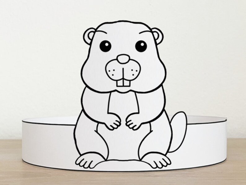 Groundhog Day Paper Crowns Party Coloring Printable Kids Craft - Etsy