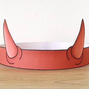 Devil Horns Paper Crown Party Coloring Printable Kids Craft Satan Hell ...