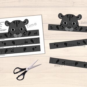 Black Jaguar Panther Paper Crown Jungle Cat Animal Template Activity ...