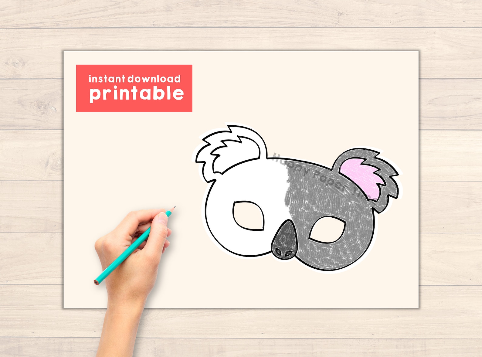 Koala Mask Printable Koala Costume Koala Birthday Theme | Etsy Canada