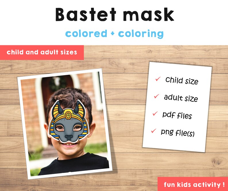 Bastet Egypt God Mask Ancient Egypt Party Mask Template | Etsy