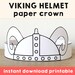 Viking Paper Crown Activity Printable Kids Craft Helmet - Etsy