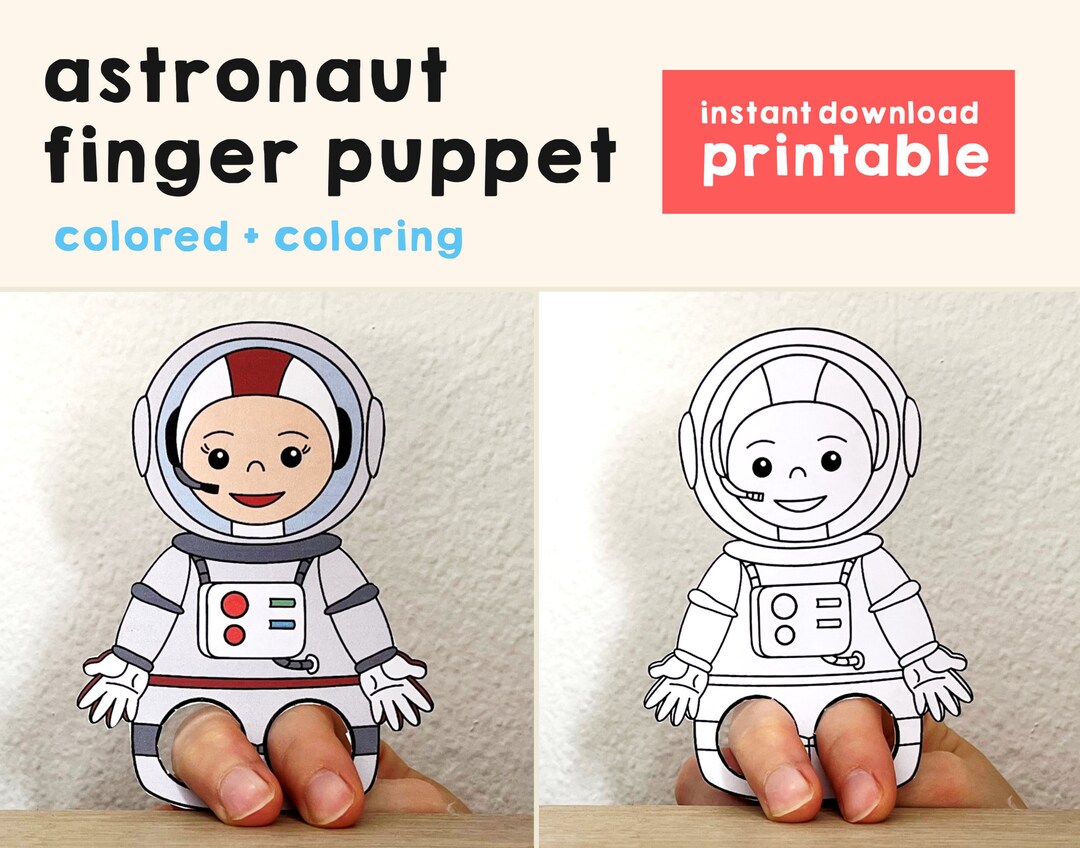 Astronaut Space Paper Craft Printable Community Helper Finger - Etsy