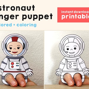 Astronaut Space Paper Craft Printable Community Helper Finger - Etsy