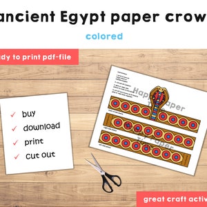 Ancient Egypt Cobra Paper Crown Princess Template Party Cleopatra ...