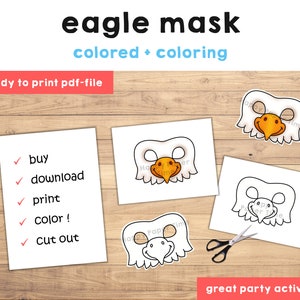 Eagle Mask Costume America Mask Printable Party Favor Craft Halloween ...