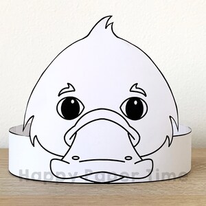 Platypus Paper Crown Party Coloring Printable Kids Craft Australia ...