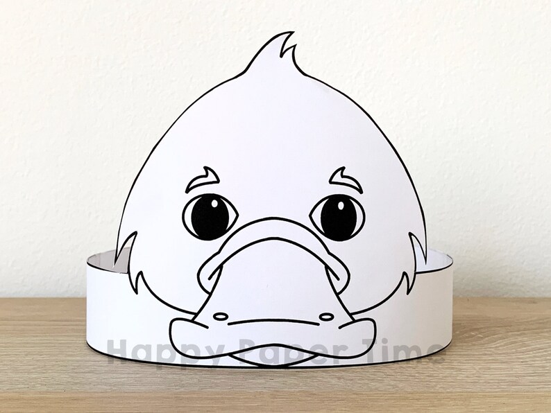 Platypus Paper Crown Party Coloring Printable Kids Craft | Etsy
