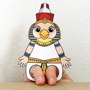 Horus Paper Craft Printable Ancient Egypt Finger God Puppet Kids Craft ...