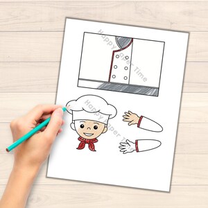 Chef Cook Toilet Paper Roll Craft Restaurant Party Coloring Printable ...